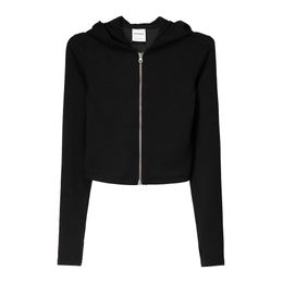 Bershka Zip-Up Hoodie female Black size XS