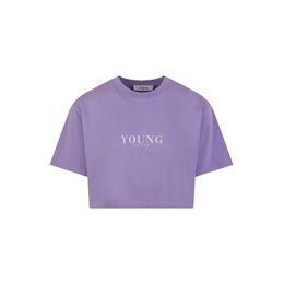 YOUNG POETS SOCIETY Young Poets T-Shirt 'Carly' Damen Gr&ouml;&szlig;e L hellgrau / lila