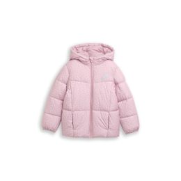 Tom Tailor Mädchen Puffer-Jacke mit Allover-Print, lila, Gemustert, Gr. 92/98