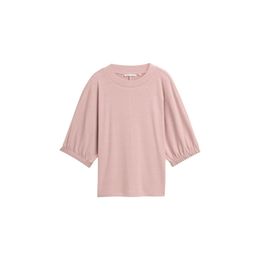 Tom Tailor Denim Damen Boxy Fit T-Shirt, rosa, Meliert, Gr. XL