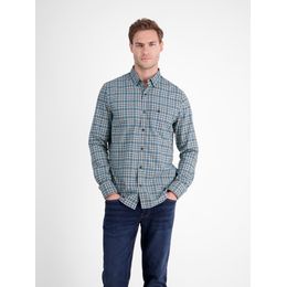 Karohemd Lerros "Lerros Flanell-Karohemd f&uuml;r Herren", Herren, Gr. XXL, extraweit, storm blau, 100% Baumwolle, Hemden Karohemd