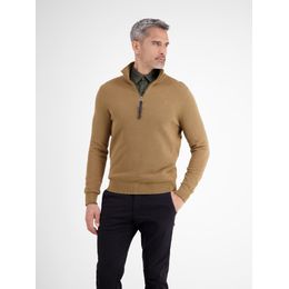 Troyer Lerros "Lerros Herren Stricktroyer in lebendiger Optik", Herren, Gr. XXL, light coffee, 100% Baumwolle, ohne Ausschnitt, Pullover