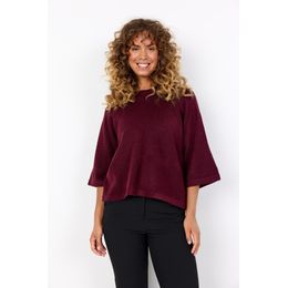 soyaconcept Damen Strickpullover "SC-ORLEAN 1"dunkelrot mel, Gr. XL, meliert, Strick, Obermaterial: 74% Polyamid, 24% Polyester, 2% Elasthan, Pullover