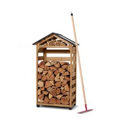 Tchibo - Kaminholz-Haus - 60x35x121cm - schwarz - Holz / Stahl / Polypropylen