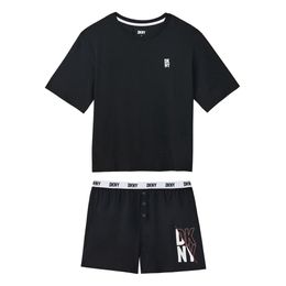 DKNY Short Pajama Set female Black size XL