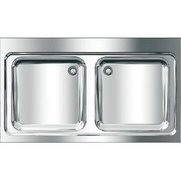 KWC Aquarotter Gewerbesp&uuml;le, MAXIMA, Edelstahl, 2 Becken, 1200x432x700 mm, 2000057561 2000057561
