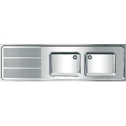 KWC Aquarotter Gewerbesp&uuml;le, MAXIMA, Edelstahl, 2 Becken, 2000x432x600 mm, Tropfteil li, 2000057710 2000057710