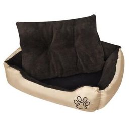 vidaXL Hundebett beige und dunkelbraun 70 cm, 70 cm, 20 cm