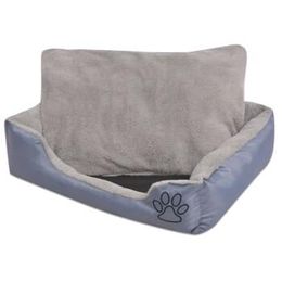 vidaXL Hundebett mit gepolstertem Kissen Grau 48 cm, 48 cm, 18 cm