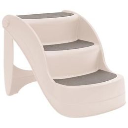 vidaXL Hundetreppe mit 3 Stufen (klappbar) creme
