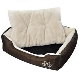 vidaXL Hundebett Braun und Beige 70 cm, 70 cm, 20 cm