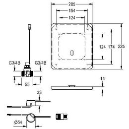 KWC Aquarotter Urinalsp&uuml;larmatur, F5, elek., DN15, UP, Umr&uuml;stung AQUAMAT, 230 VAC, 2030057354 2030057354