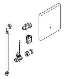 KWC Aquarotter Urinalsp&uuml;larmatur, F5, elek., DN15, UP, Umr&uuml;stung KERAMAG 200, Batterie, 2030064153 2030064153