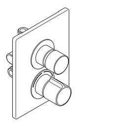 KWC Aquarotter Duscharmatur, F3, hydr., Thermostat, UP, F-Set, Hygieneoption, LABS-konform, 36000084 3600008413