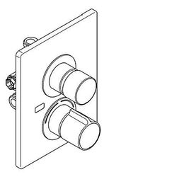 KWC Aquarotter Duscharmatur, F3, hydr., Thermostat, UP, F-Set, Hygieneeinheit, LABS-konform, 3600009 3600009174