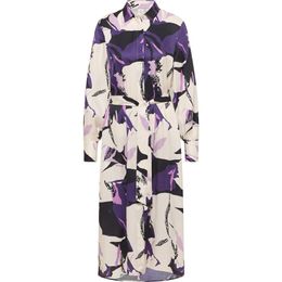 Eterna Blusenkleid Damen Gr&ouml;&szlig;e 38 creme / lila / schwarz Winterkleid