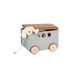 Pinolino Spielzeugkiste mit Rollen Jim, grau, 50 x 36 x 36 cm | Gr.: onesize