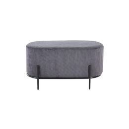 Salesfever Polsterhocker modern 80 cm mit Metallgestell und Cord-Optik Bezug in Grau | Gr.: onesize