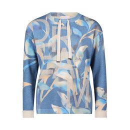 Betty Barclay Feinstrickpullover mit Print in Blue/Camel | Gr.: 46