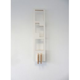 Bücherregal Tojo "Tojo-lesestoff", weiß, B:25cm H:105cm T:12,9cm, MDF, Regale, modernes Wandregal in nur 25 cm Breite