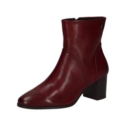 Stiefelette Caprice "Caprice Stiefelette Leder", Damen, Gr. 37,5, rot (bordeaux), Leder, Schuhe
