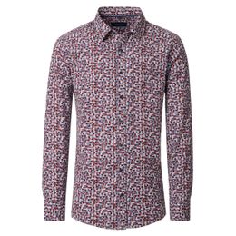 Langarmhemd Casamoda "Casamoda Freizeithemd Print", Herren, Gr. L, Normalgr&ouml;&szlig;en, rot, 100% Baumwolle, bedruckt, comfort fit, Hemden