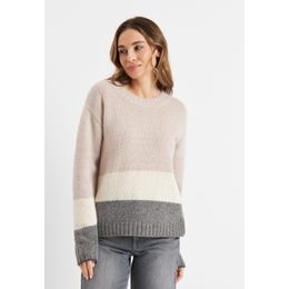 Frieda & Freddies New York Damen Strickpullover "Pullover"champagner, Gr. 40, FRIEDA & FREDDIES, gestreift, 100% Wolle, Pullover