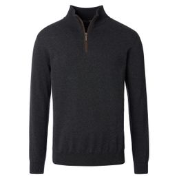 Troyer Casamoda "Casamoda Troyer uni", Herren, Gr. L, schwarz, 100% Baumwolle, Pullover Troyer