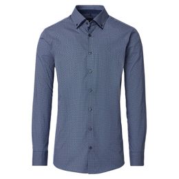 Businesshemd Venti "Venti Businesshemd Print", Herren, Gr. 40, Normalgr&ouml;&szlig;en, blau (dunkelblau), 100% Baumwolle, bedruckt, schmal, Hemden