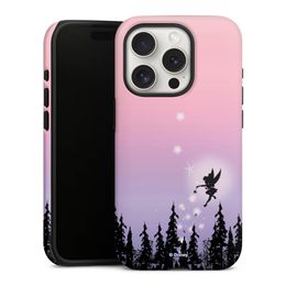 DeinDesign iPhone 15 Pro Handy Panzer Handyh&uuml;lle robuste Outdoor H&uuml;lle Schutzh&uuml;lle matt Tinkerbells Official Licensed Product Disney Tough Case