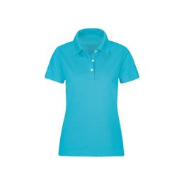 Poloshirt TRIGEMA "TRIGEMA Poloshirt", Damen, Gr. XL, blau (azur), 100% Baumwolle, Basic, Shirts