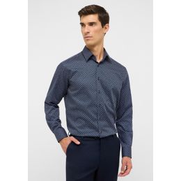 Langarmhemd Eterna "MODERN FIT", Herren, Gr. 42, Normalgrößen, dunkelblau, Twill, 100% Baumwolle, tailliert, Manschette, Hemden, NON IRON (bügelfrei)