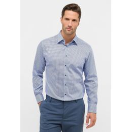 Langarmhemd Eterna "MODERN FIT", Herren, Gr. 44, Normalgrößen, blau, Twill, 100% Baumwolle, tailliert, Manschette, Hemden, NON IRON (bügelfrei)