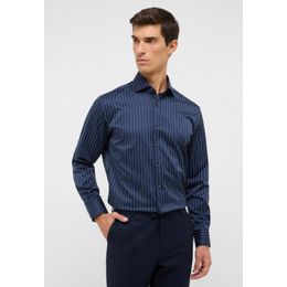 Langarmhemd Eterna "MODERN FIT", Herren, Gr. 42, Normalgrößen, navy, Satin, 100% Baumwolle, tailliert, Manschette, Hemden, NON IRON (bügelfrei)