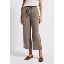 Street One Damen Stoffhosefresh earth, Gr. 42, unifarben, Web, 100% Baumwolle, Hosen, High Waist