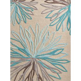 HEINE HOME Witt Hochflorteppich, beige-t&uuml;rkis, Gr&ouml;&szlig;e &Oslash; 80 cm - rund
