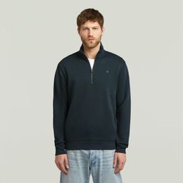 G-Star Raw Sweatshirt G-STAR "Premium Core Half Zip", Herren, Gr. L, salute, Sweatware, Obermaterial: 55% Baumwolle, 45% Polyester, unifarben, regular fit, Rundhals, Rippb&uuml;ndchen, Sweatshirts Sweatshirt, mit Stehkragen