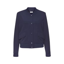 Bomberjacke Lascana, Damen, Gr. 36, blau (navy), Stoff, Obermaterial: 95% Polyester, 5% Elasthan. Futter: 100% Polyester, unifarben, figurumspielend h&uuml;ftlang, angesetztes B&uuml;ndchen, Jacken Bomberjacke, mit Druckkn&ouml;pfen, Kurzjacke, sportlich-chic