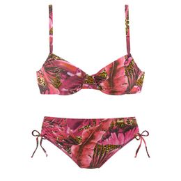 Lascana Bikini 'Elena' Damen Gr&ouml;&szlig;e S dunkelgelb / rosa / magenta / schwarz