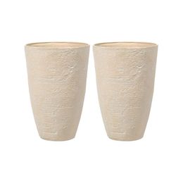 Beliani 2-tlg Outdoor Blumentopf CAMIA in Beige | Gr.: onesize