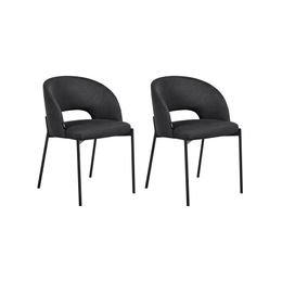 Beliani 2er-Set Esszimmerstuhl PENNY in Schwarz | Gr.: onesize