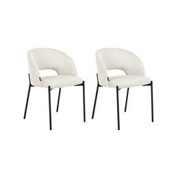 Beliani 2er-Set Esszimmerstuhl PENNY in Beige/Schwarz | Gr.: onesize