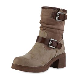 VAN HILL Biker Boots Amanda in Khaki | Gr.: 40