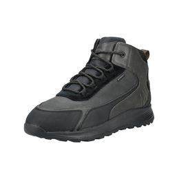 Schnürstiefelette Geox "Geox Stiefelette Lederimitat/Textil", Herren, Gr. 41, schwarz, Lederimitat, Textil, Schuhe