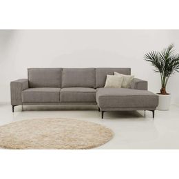 Places of Style Ecksofa »Polsterecke Oland, Struktur, Flachgewebe, Luxus-Microfaser, Boucle« L-Form, 280 cm, Wellenunterfederung, Skandi-Design,...