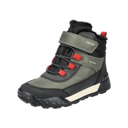 Geox Schnürstiefelette »Stiefelette Lederimitat/Textil« Grün/Schwarz 33 33 Verschluss: Klettverschluss
