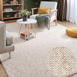 ELLE DECORATION Teppich &raquo;Rocco&laquo; rechteckig 10 mm H&ouml;he L&auml;ufer, waschbar, Wohnzimmer, Esszimmer, Woll-Optik Creme Obermaterial: 100% Polypropylen B :...