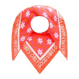 Zwillingsherz Dreieckstuch »"Luxury Vibes"« Feinstrick, Blumenmotiv, Statement, wärmend Orange Pink Gelb