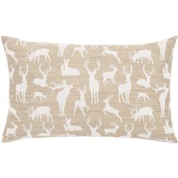 Pad Dekokissen »Herd« Made in Europe beige/white Obermaterial: 64% Baumwolle, 18% Polyacryl, 12% Polyester, 4% Wolle, 2% Viskose B/L: 60 cm x 35 cm