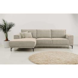 Places of Style Ecksofa »Polsterecke Oland, Struktur, Flachgewebe, Luxus-Microfaser, Boucle« L-Form, 280 cm, Wellenunterfederung, Skandi-Design,...